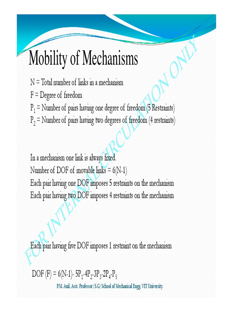 Grubler's Criterion for Mechanisms | PDF | Kinematics | Machines