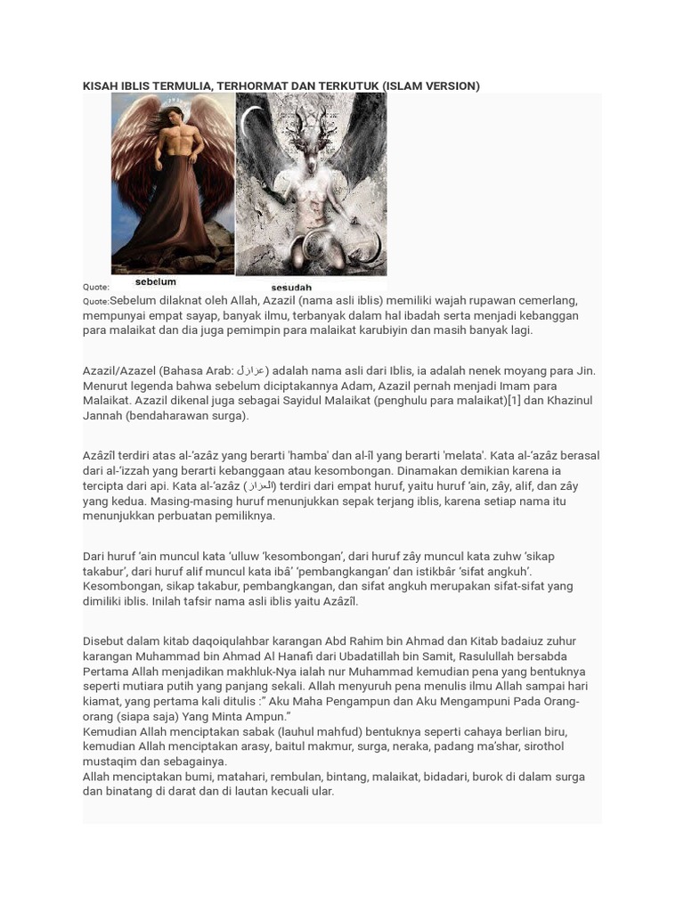 Kisah AZAZIL | PDF | Sejarah