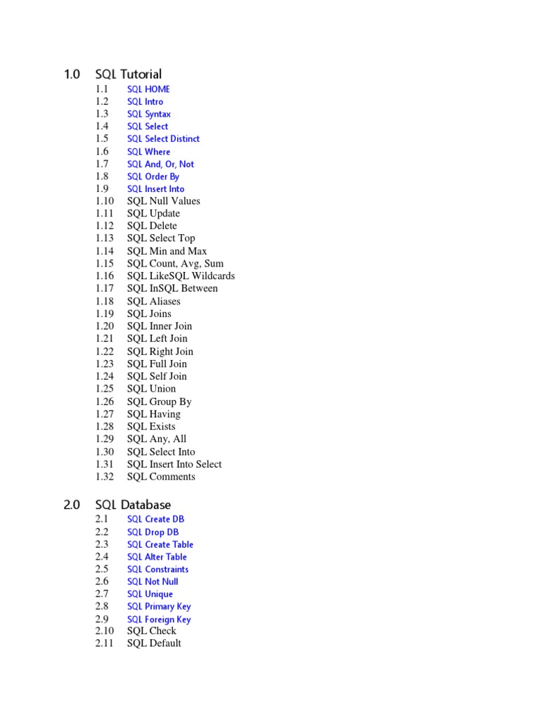 SQL Tutorial | PDF