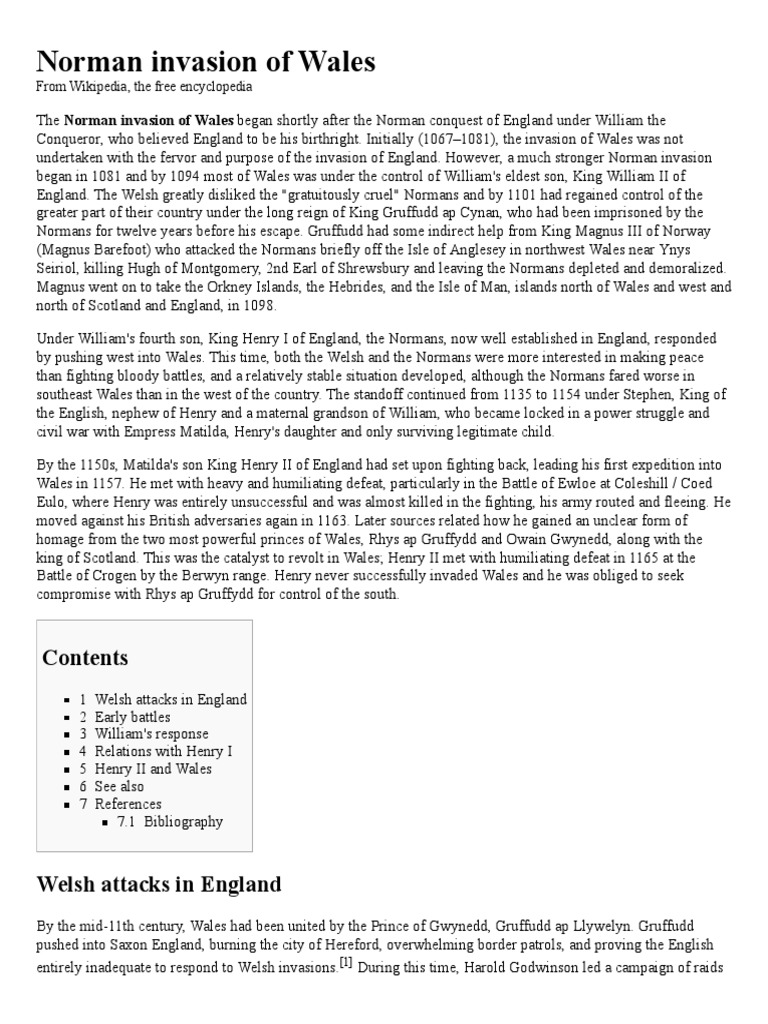 Norman Conquest of Wales Overview | PDF | Medieval England | Kingdoms