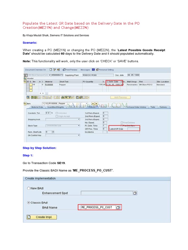 Automating Latest GR Date in SAP PO | PDF | Areas Of Computer Science ...
