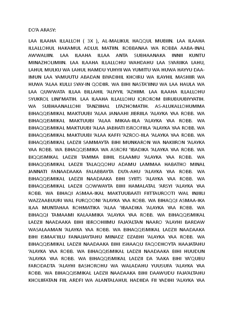 Doa Arasy | PDF