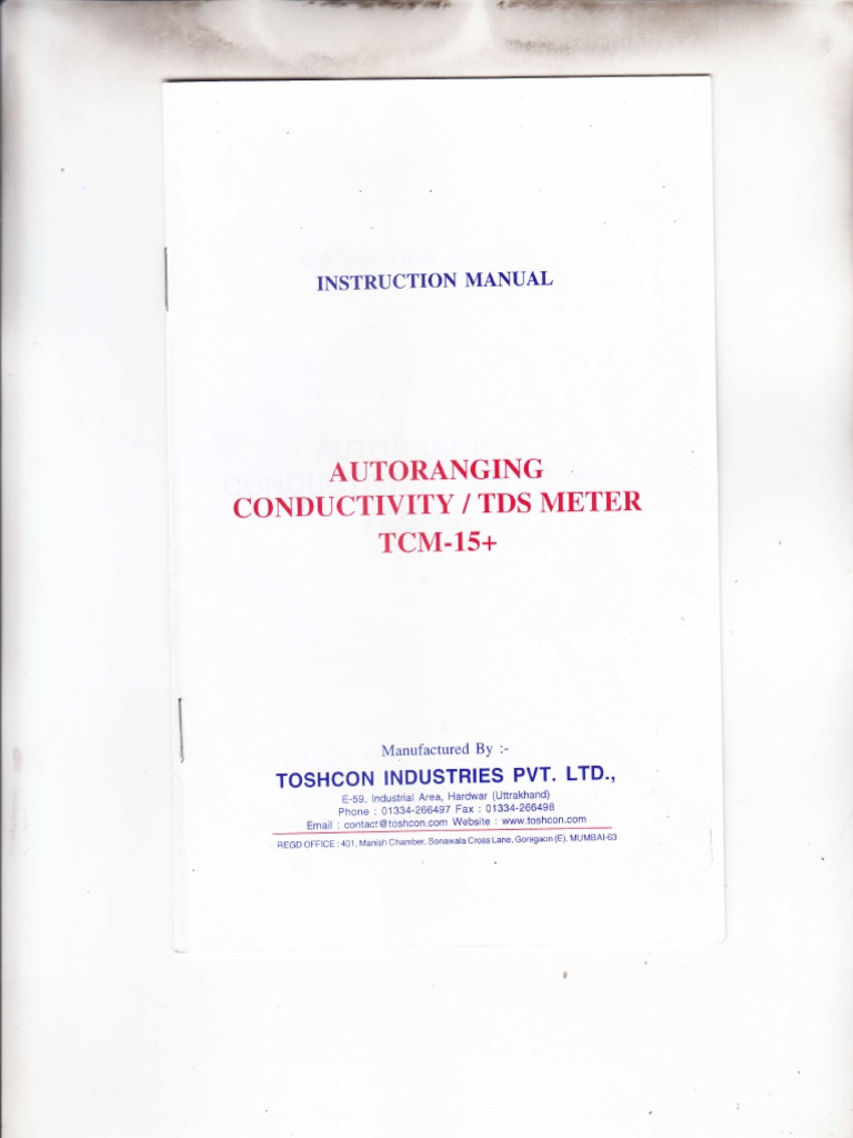 TDS Meter Manual | PDF