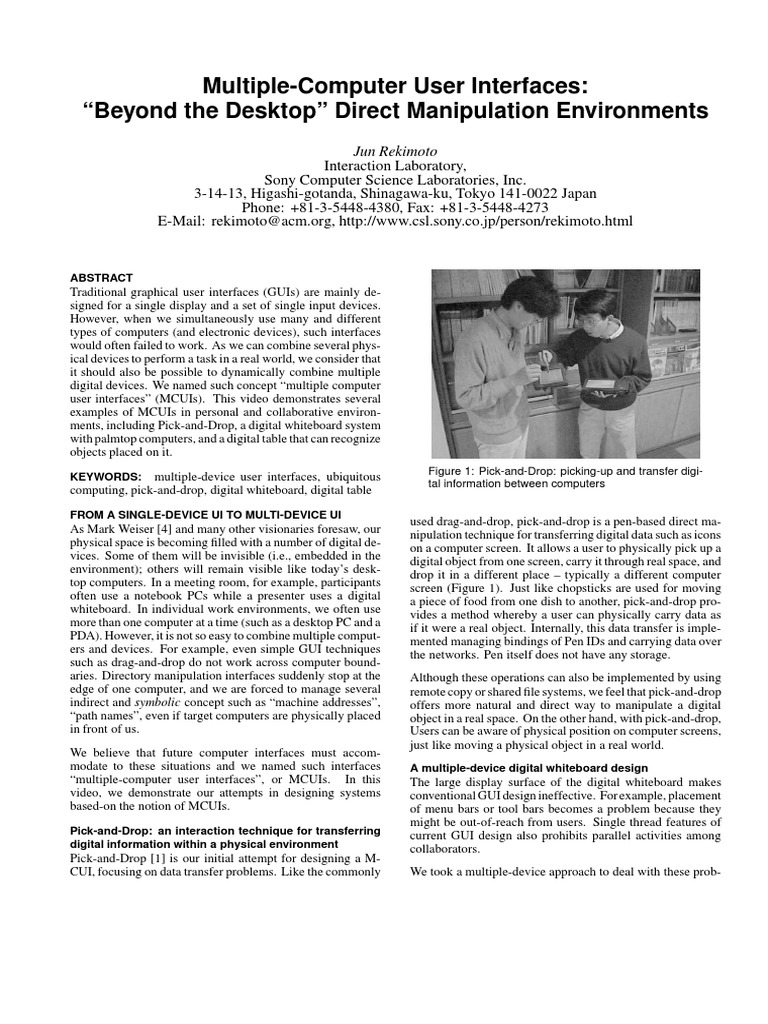 Multiple Computer Interfaces | PDF | Graphical User Interfaces | Personal Computers