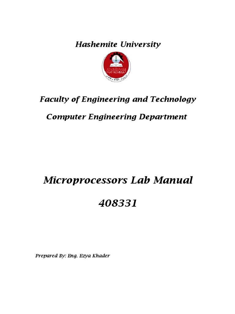 Microprocessors Lab Manual 408331: Hashemite University | PDF | Computer Program | Programming