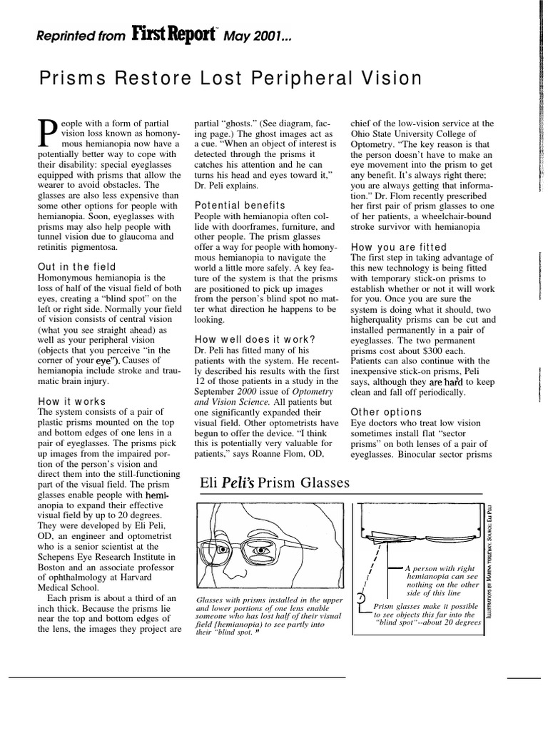 Prisms and Peripheral Vision | PDF | Optometry | Glasses