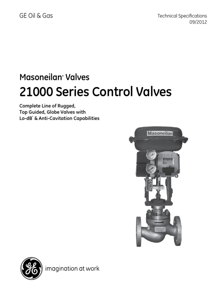 Masoneilan 21000 CntrlValve Techspec 0912 PDF | PDF | Valve | Gas Technologies