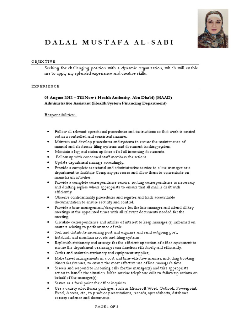 CV Dalal Al Sabi 3 | PDF | Secretary | Proofreading