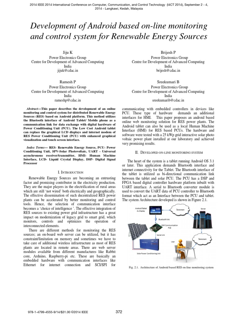 Development of Android Based On-Line Monitoring and Control System For Renewable Energy Sources ...