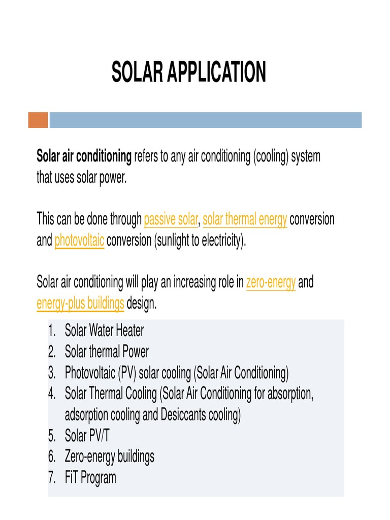 Applications PDF | PDF | Solar Energy | Air Conditioning