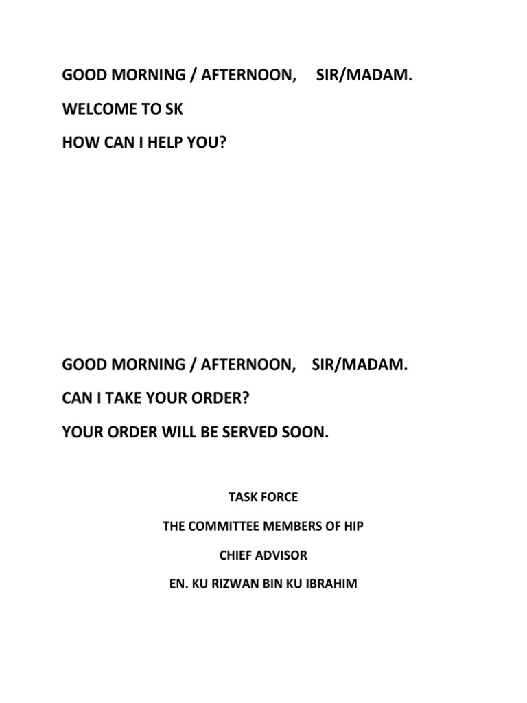 Customer Service Greeting Script | PDF