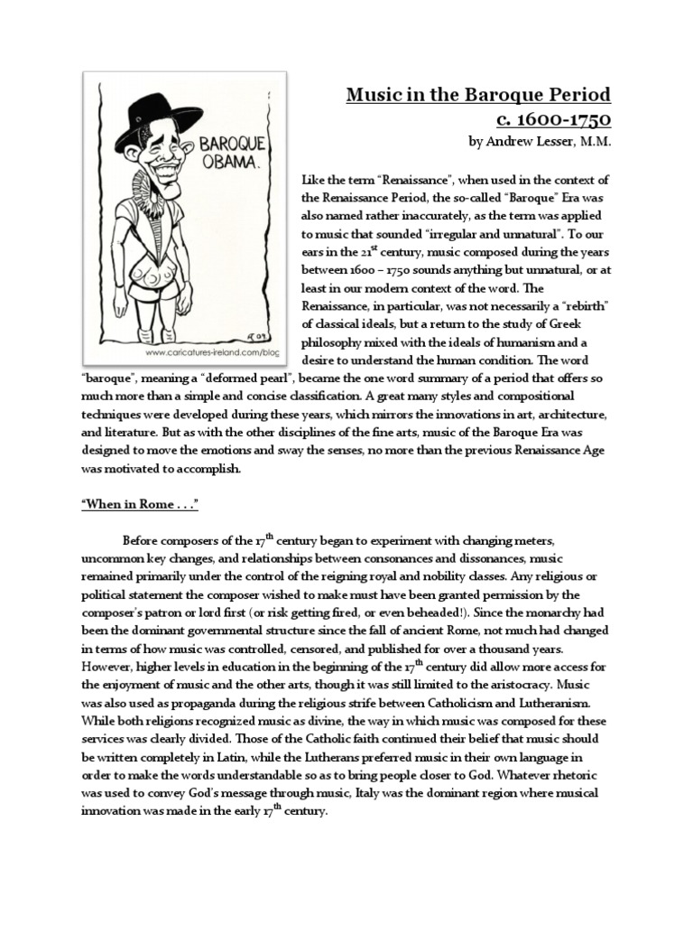 Music in The Baroque Era | PDF | Baroque Music | Johann Pachelbel