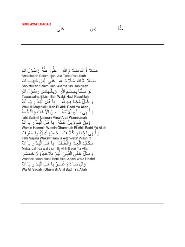 Sholawat Badar Pdf