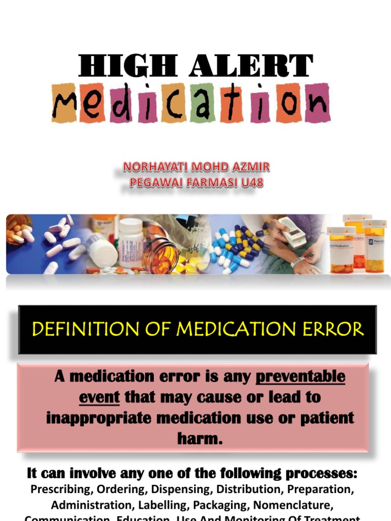 High Alert Medication | PDF | Medical Prescription | Intravenous Therapy