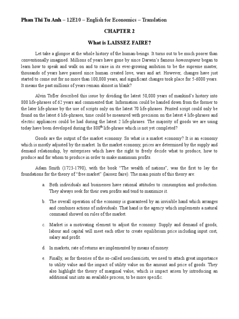 Understanding Laissez-Faire Economics | PDF | Market (Economics) | Prices