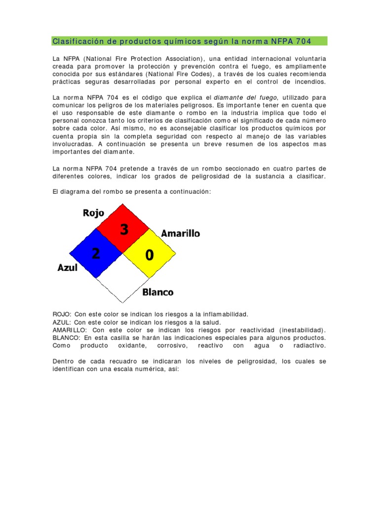 NFPA 704.pdf | Redox | Diamante | Free 30-day Trial | Scribd