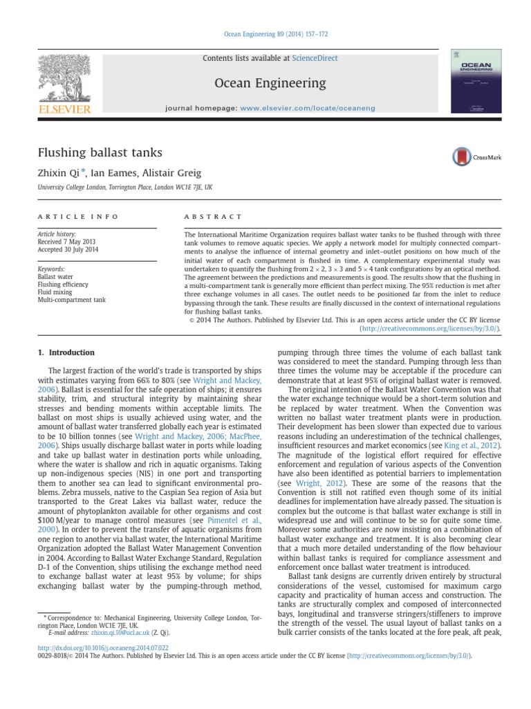 Flushing Ballasttanks | PDF | Computational Fluid Dynamics | Experiment