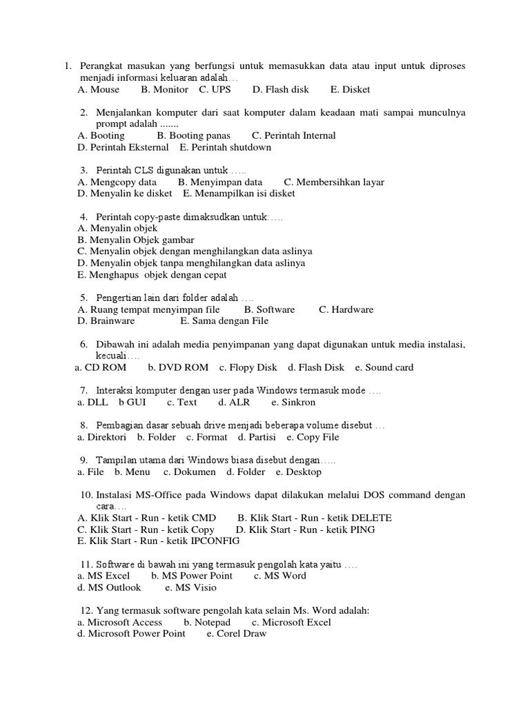 Perangkat Masukan Yang Berfungsi Untuk Memasukkan Data Atau Input Untuk ...