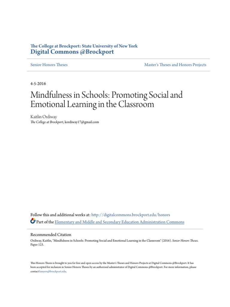 Mindfulness in Schools - Promoting Social and Emotional Learning I ...
