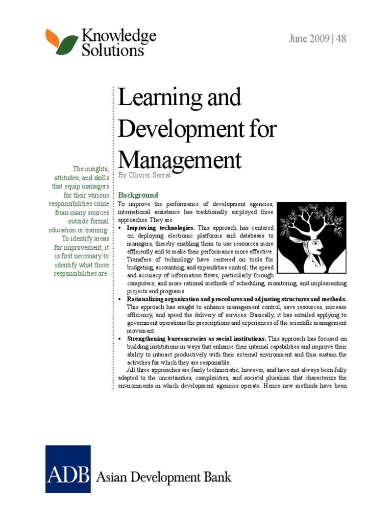 Learning and Development For Management | PDF | Asian Development Bank ...