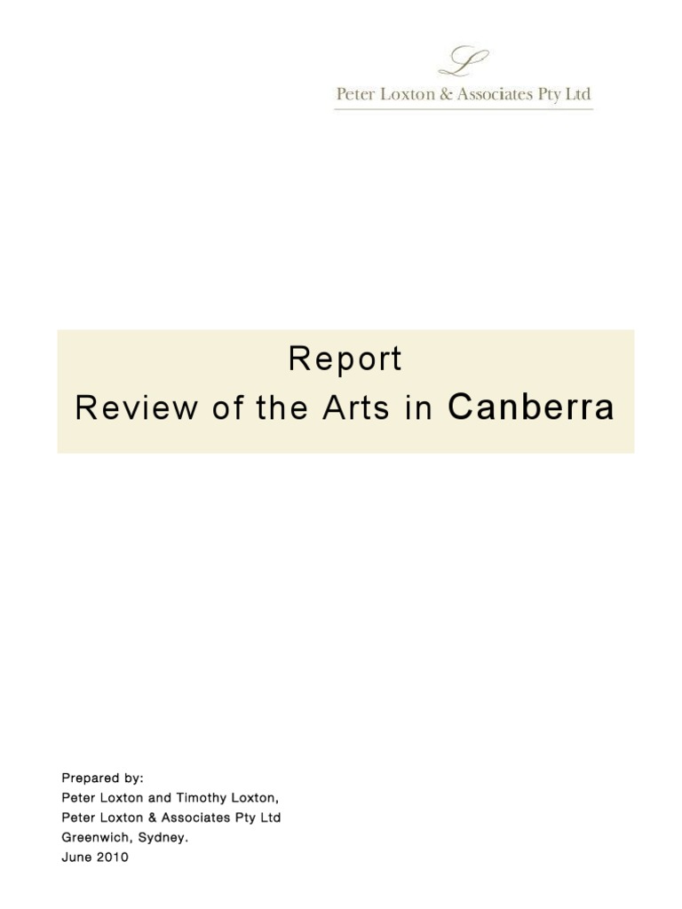Review of The Arts in Canberra - Community Consultation - Final Report ...