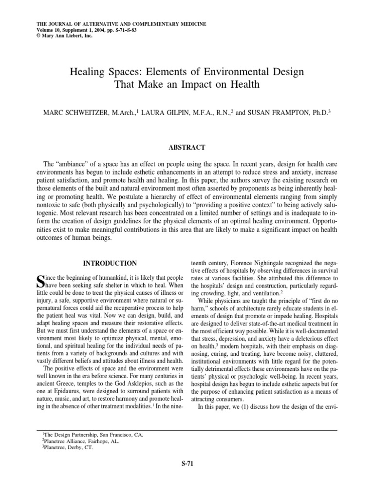 Healing Spaces Elements of Environmental Design That Make An Impact On ...