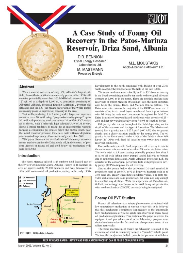 Bennion Et Al.-A Case Study of Foamy Oil Recovery in The Patos-Marinza ...