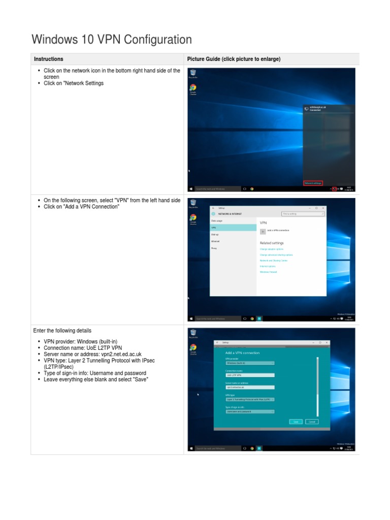 Windows 10 VPN Configuration: Instructions Picture Guide (Click Picture ...