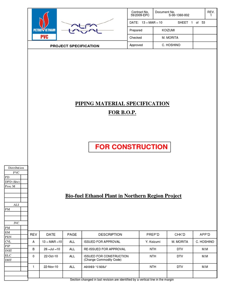 S-00-1360-002 Rev 1 (Piping Material Specification).pdf | Pipe (Fluid ...