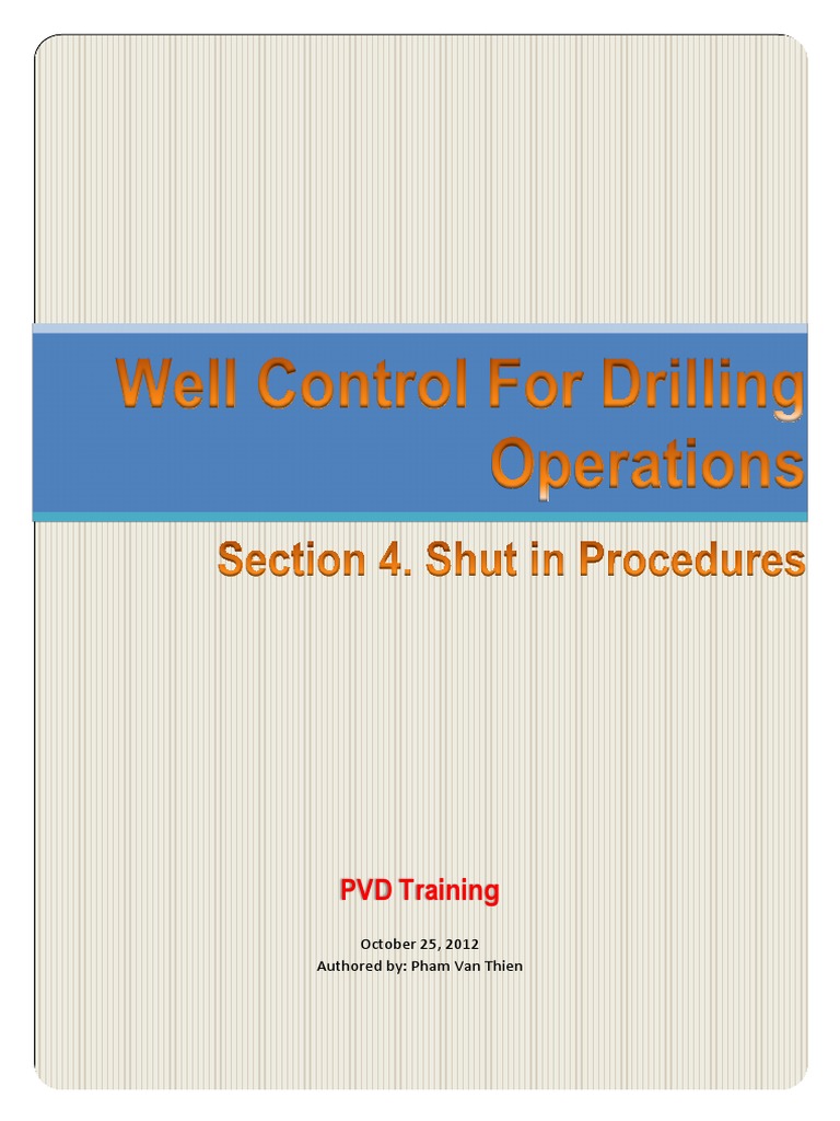 Shut in Procedures 1 PDF | PDF | Casing (Borehole) | Blowout (Well ...