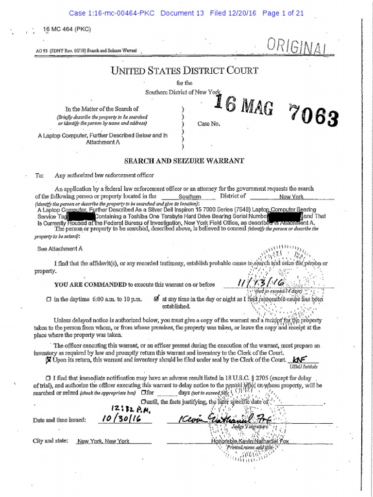 Legal Document Case 16 MC 464 | PDF