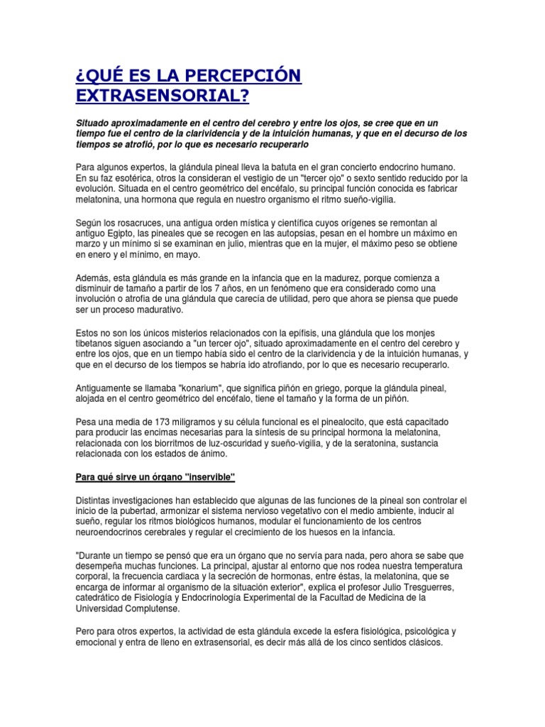 Qué Es La Percepción Extrasensorial | PDF | Ritmo circadiano | Cerebro
