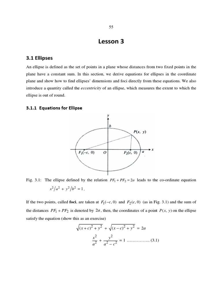 Calculus Lesson 3 | PDF | Ellipse | Orbit