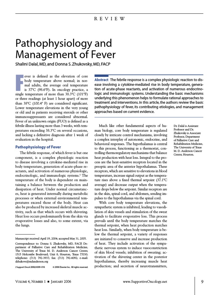 Review Mechanism of Fever | PDF | Fever | Hyperthermia