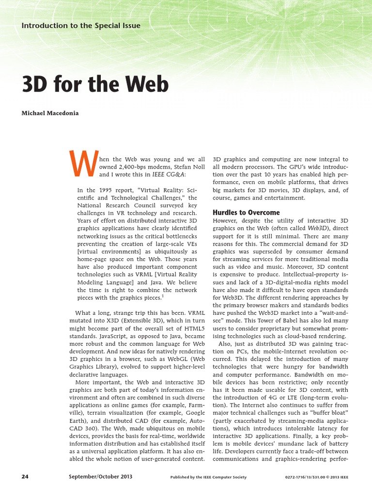3D For The Web: Introduction To The Special Issue | PDF | Virtual ...