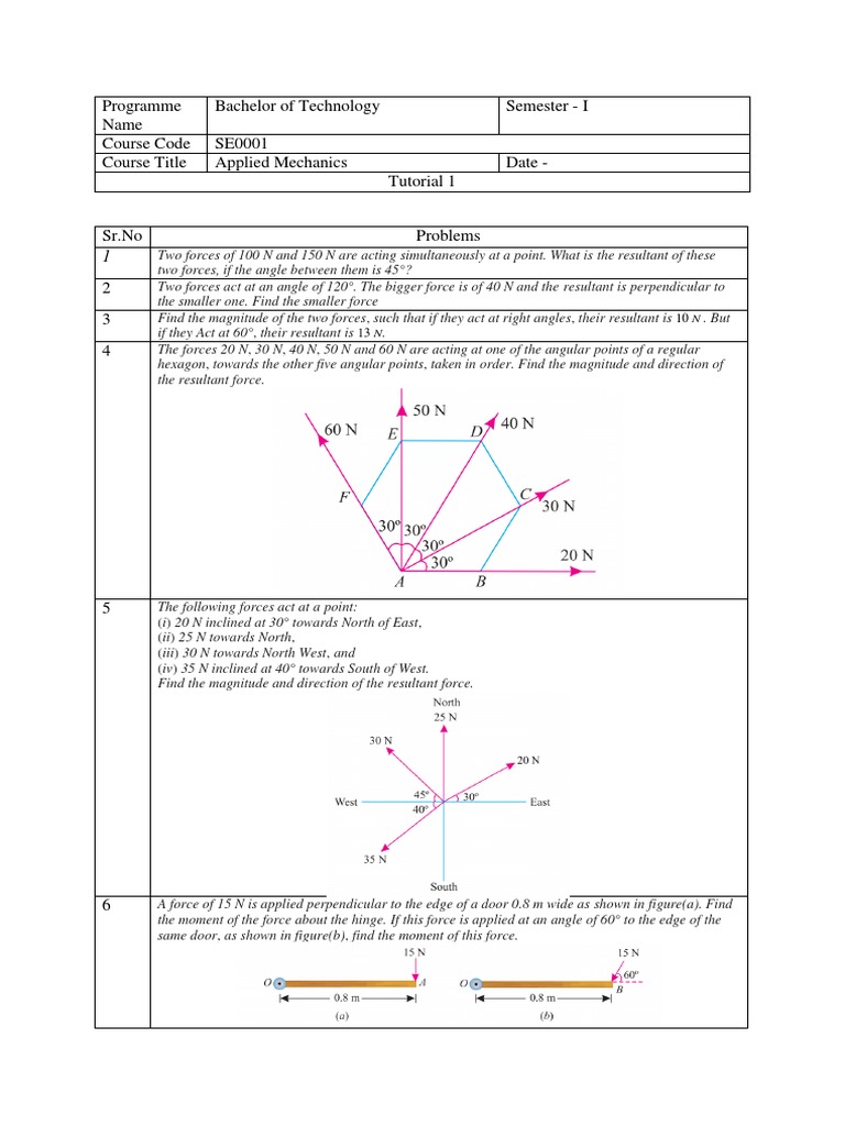 1 | PDF | Angle | Force