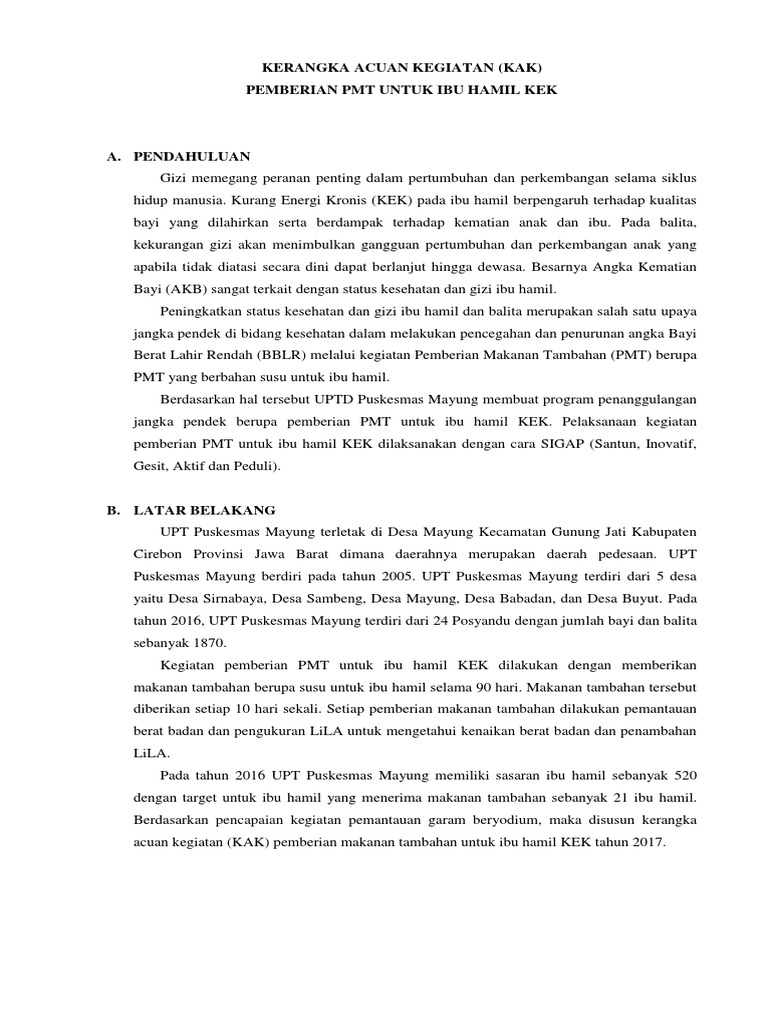 Kak PMT Bumil Kek | PDF