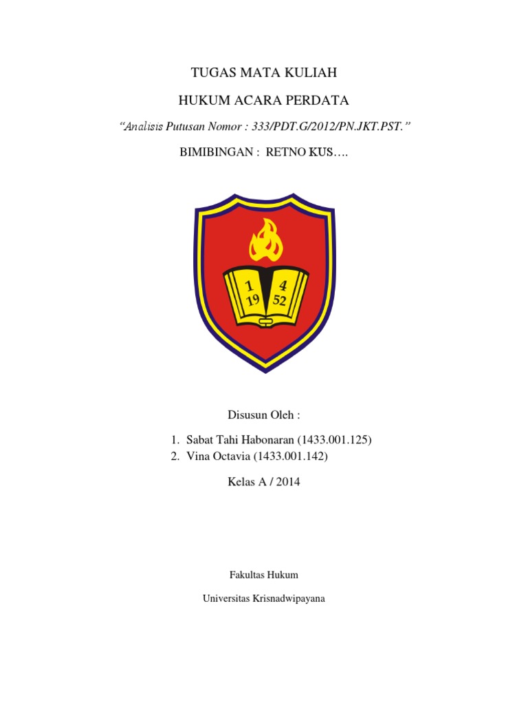 Tugas Hukum Acara Perdata Fix | PDF