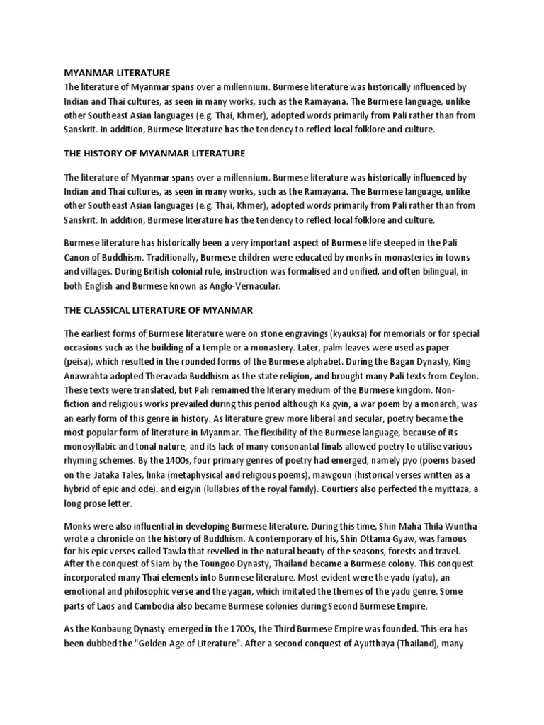 Myanmar | PDF | Myanmar | Poetry