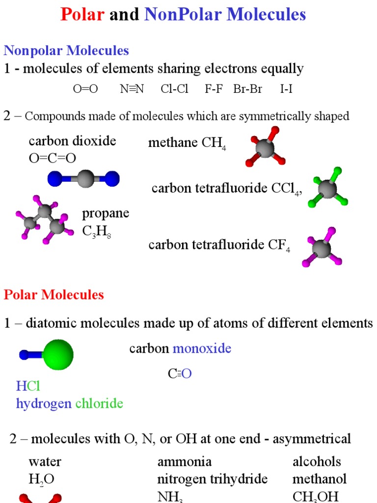 11 Polar and NonPolar Molecules | PDF