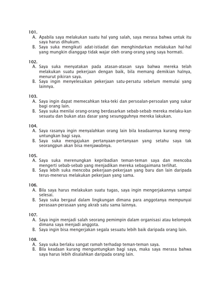 EPPS Scrambled Test | PDF