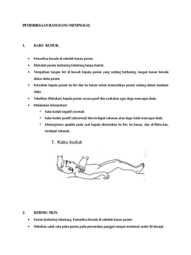 Pemeriksaan Rangsangan Meningeal: Petunjuk Lengkap untuk Tes Kernig ...