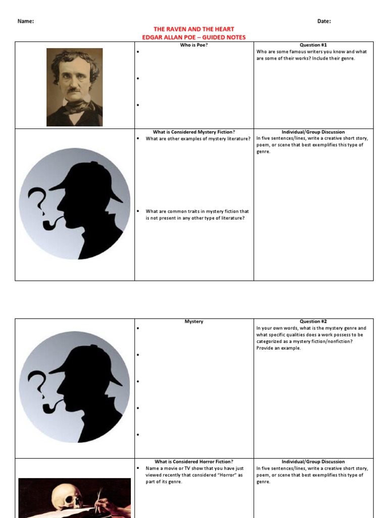 Edsc304 Emilypark Guidednotes | PDF | The Raven | Horror Fiction