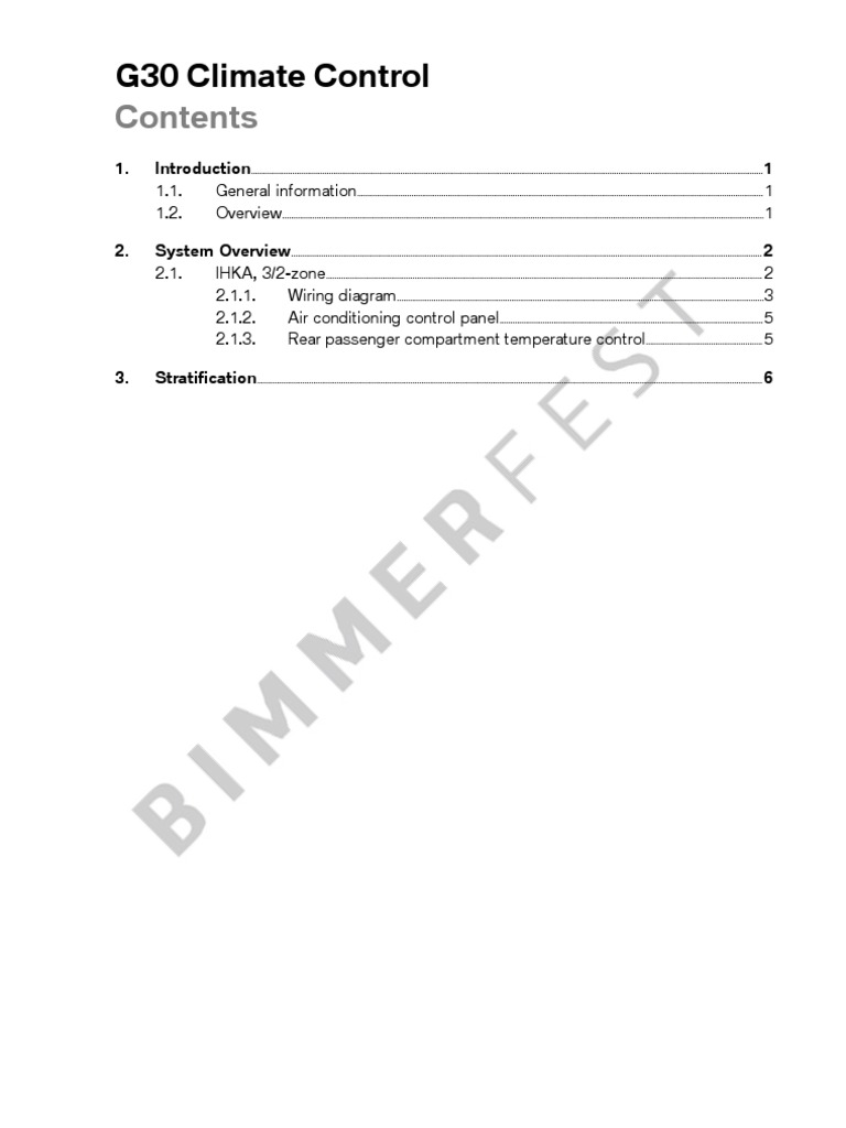 BMW G30 5 Series Climate Control | Download Free PDF | Engineering ...