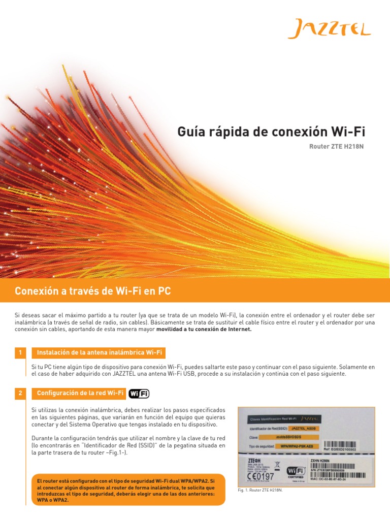 Zte ZXHN h218N Router Manual ES Quickstart | PDF | Wifi | Enrutador ...