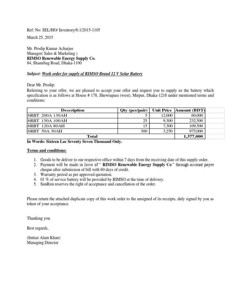Rimso Battery | PDF | Cheque | Contractual Term