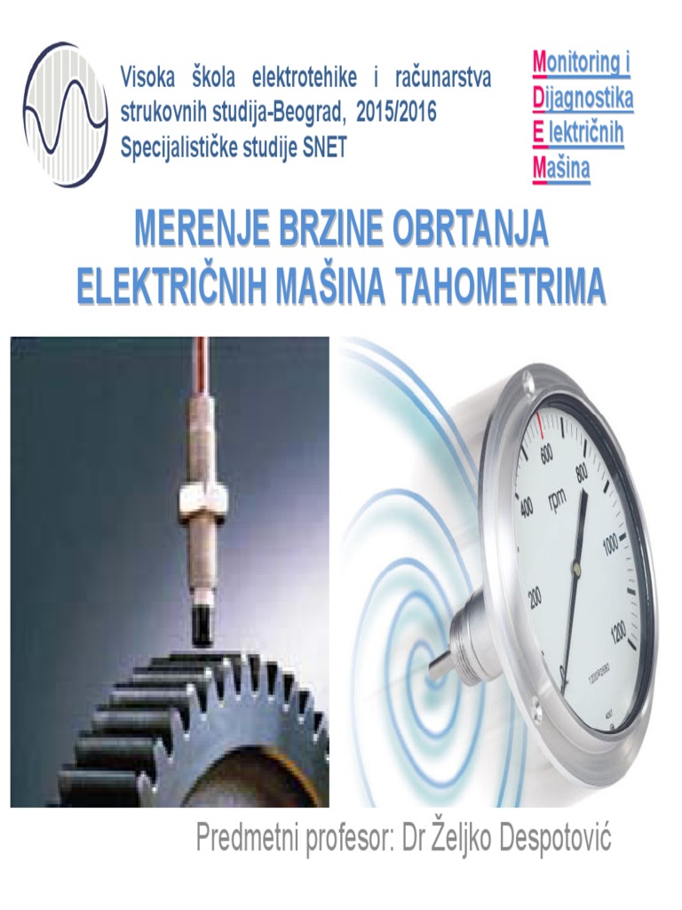 Merenje Brzine Obrtanja Elektricnih Masina Tahometrom | PDF