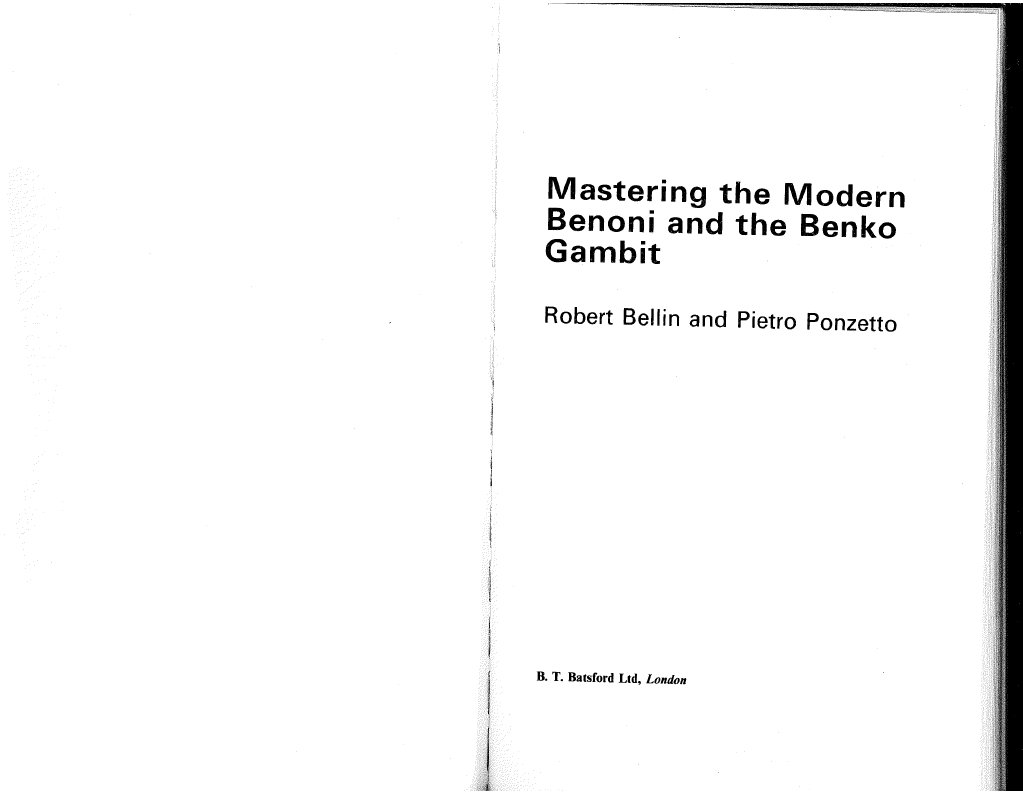 Mastering The Modern Benoni and The Benko Gambit | PDF