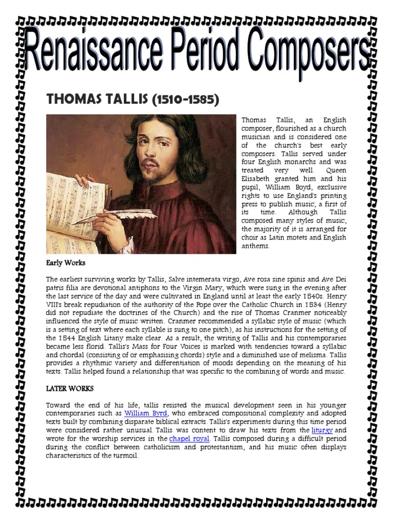 Key Composers of Medieval and Renaissance | PDF | Johann Pachelbel ...