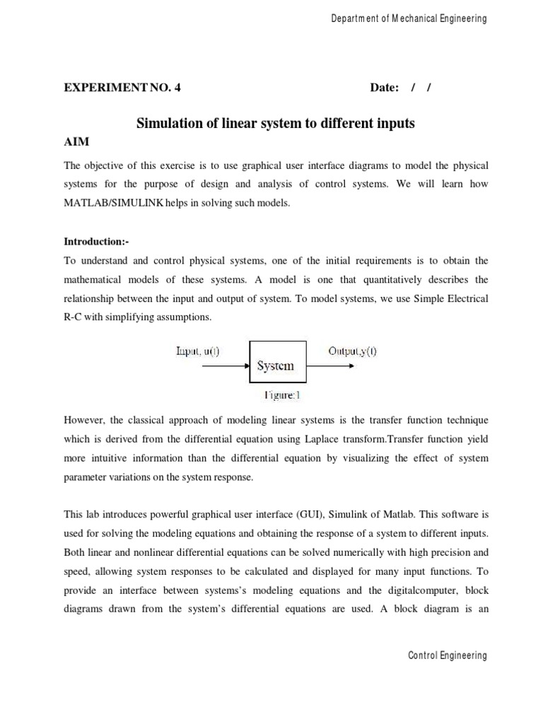 Control Engineering Lab Manual | PDF | Mathematical Model | Equations
